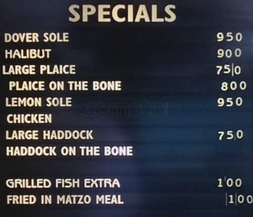 Menu at Hi-Tide restaurant, Upminster, 29 Corbets Tey Rd