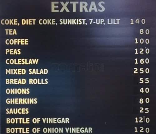 Menu at Hi-Tide restaurant, Upminster, 29 Corbets Tey Rd