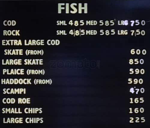 Menu at Hi-Tide restaurant, Upminster, 29 Corbets Tey Rd