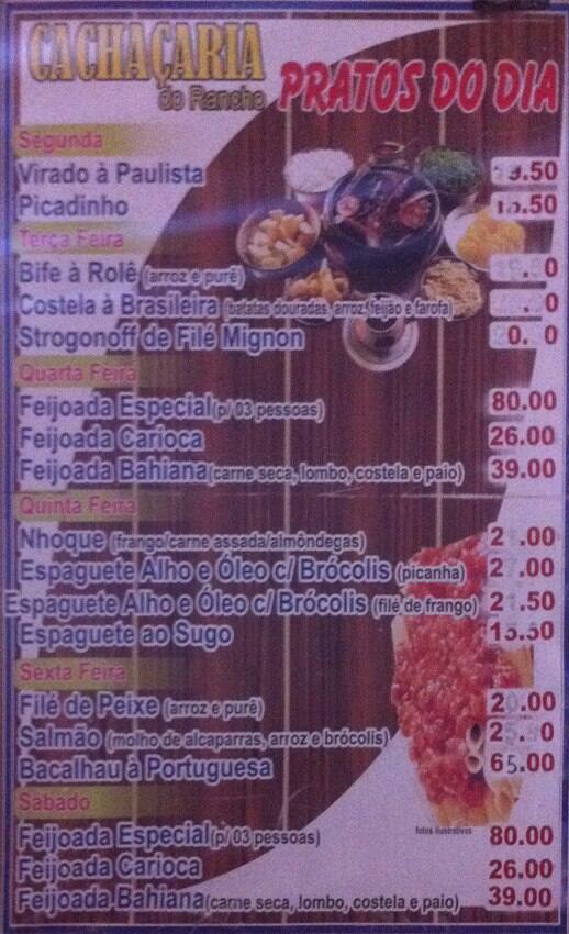 Menu em Cachaçaria Do Rancho pub & Bar, São Paulo, Praça Dom José Gaspar