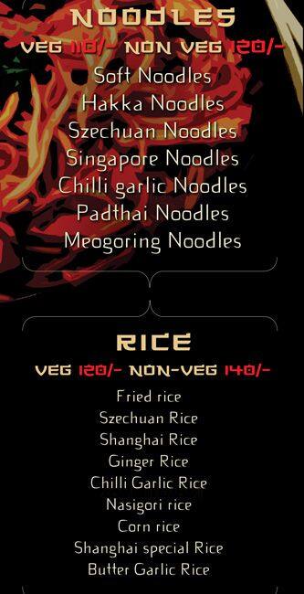 Menu at Shaolin Chef, Hyderabad, 95