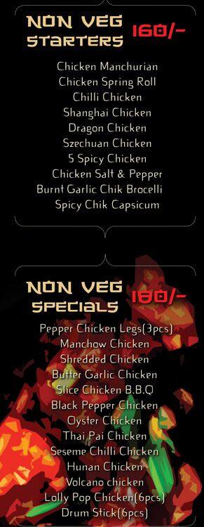 Menu at Shaolin Chef, Hyderabad, 95