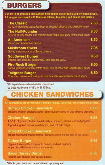 Tallgrass Burger Menu, Menu for Tallgrass Burger, East Village, New ...
