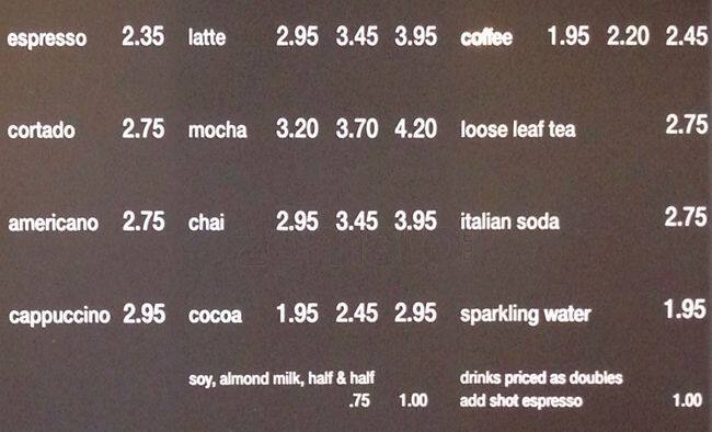 Menu at Metropolis Coffee cafe, Denver, 1 S Broadway