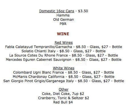 Menu at The Lamp pub & bar, Portland