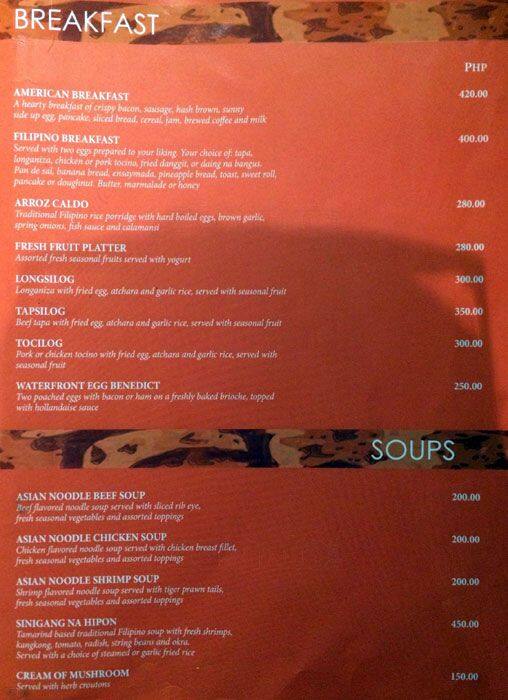 Menu at UNO at Waterfront Airport Hotel and Casino restaurant, Lapu ...