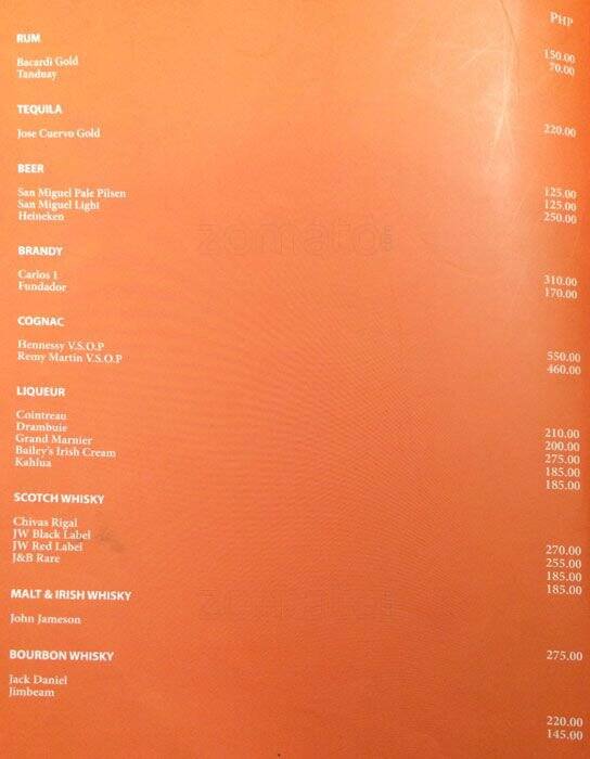 Menu at UNO at Waterfront Airport Hotel and Casino restaurant, Lapu ...