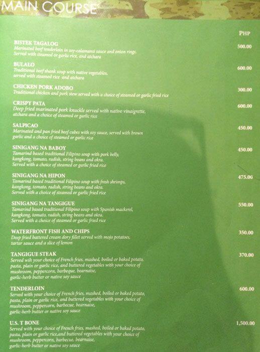 Menu at UNO at Waterfront Airport Hotel and Casino restaurant, Lapu ...