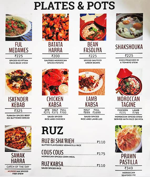 Menu of Al Souk, Nungambakkam, Chennai