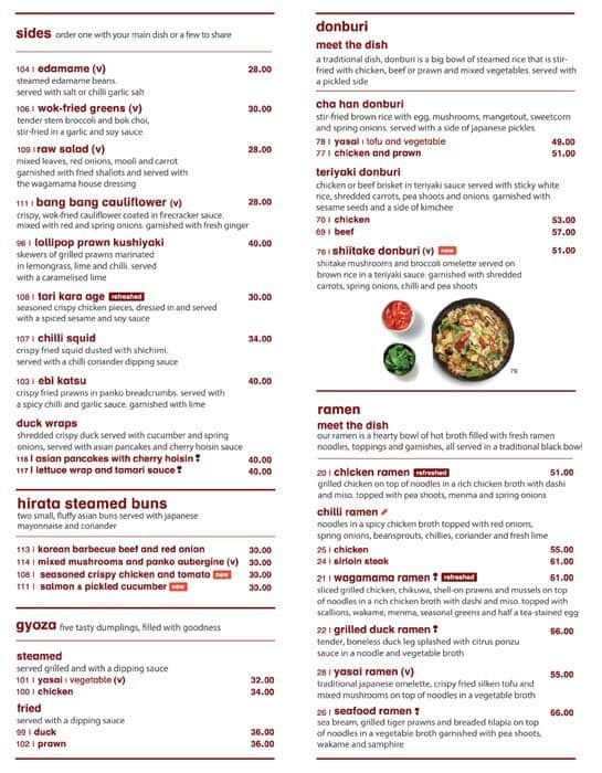 wagamama Menu, Menu for wagamama, The Greens, Dubai - Zomato