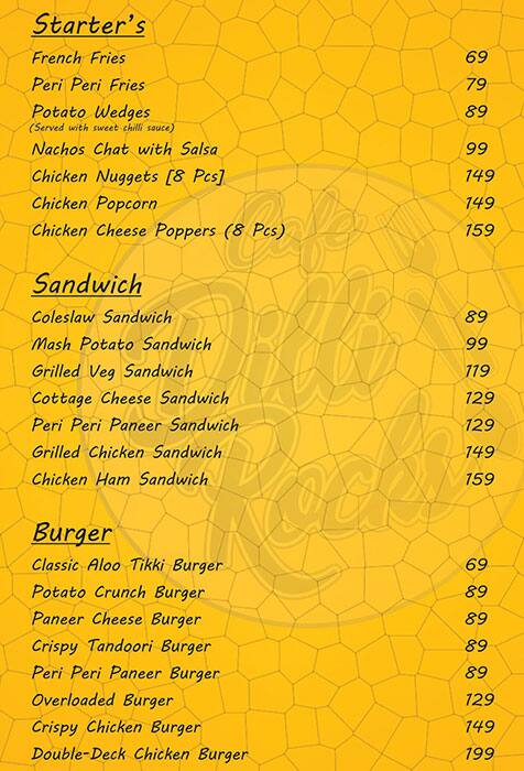 Menu of Cafe Dilli Rocks, NIT, Faridabad