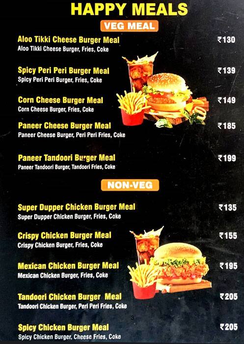 Menu of Bombay Burgers, Kharghar, Navi Mumbai