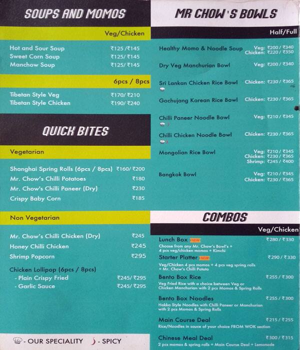 Menu at Speedy Chow, New Delhi, HS-17