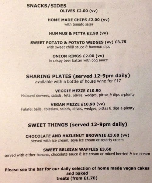 Menu at Fuel Cafe Bar, Manchester, 448 Wilmslow Rd