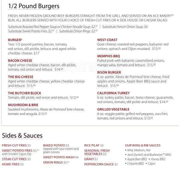 Menu at Casey's Bar & Grill, Toronto, 925 Dixon Rd