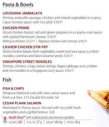 Menu at Casey's Bar & Grill, Toronto, 925 Dixon Rd