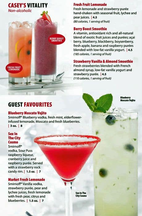 Menu at Casey's Bar & Grill, Toronto, 925 Dixon Rd