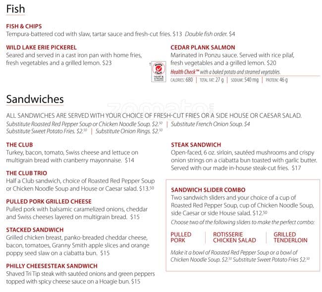 Menu at Casey's Bar & Grill, Toronto, 925 Dixon Rd