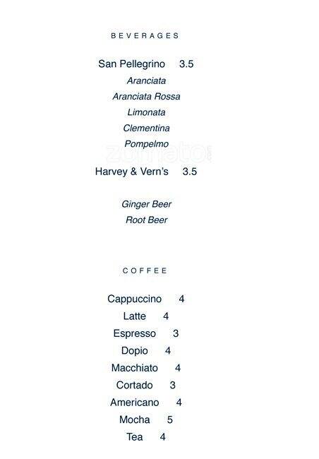 Menu at North & Navy pub & bar, Ottawa