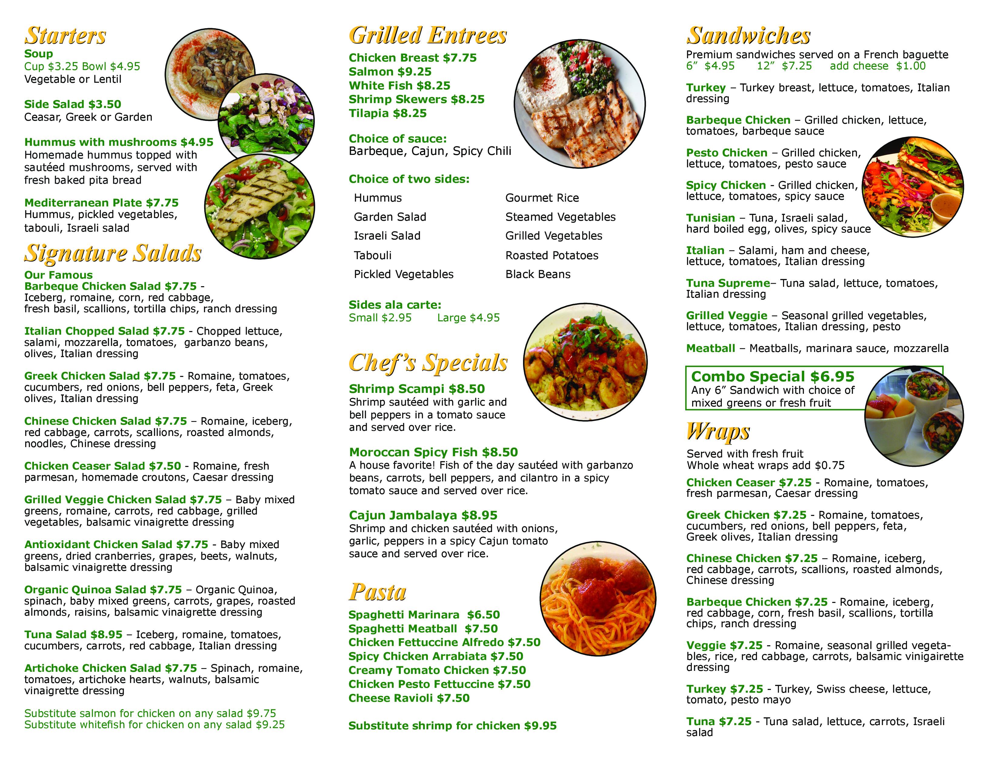 Menu at California Fresh pizzeria, Los Angeles, Westwood Blvd