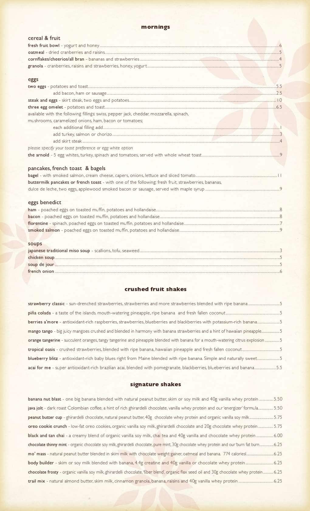 Menu at Nove Kitchen and Bar, Miami, N Bayshore Dr Ground Fl