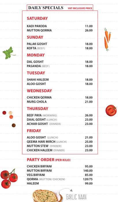 Menu at Daily Restaurant Bur Dubai, Dubai, Royal Ascot Hotel Apartment ...