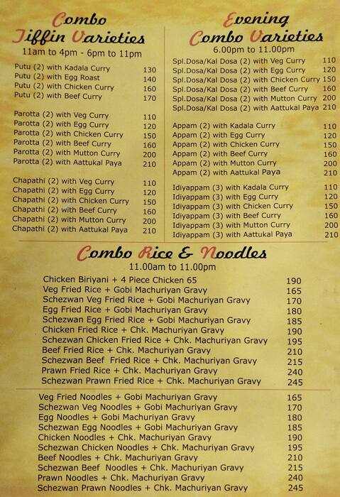 Menu of MNR Madras Hot & Spicy Restaurant, Perungudi, Chennai