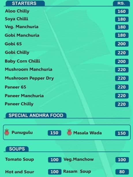 Menu of Little South, Adalaj, Ahmedabad