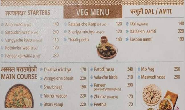 Menu of Mullukh Marathha, Badlapur, Thane