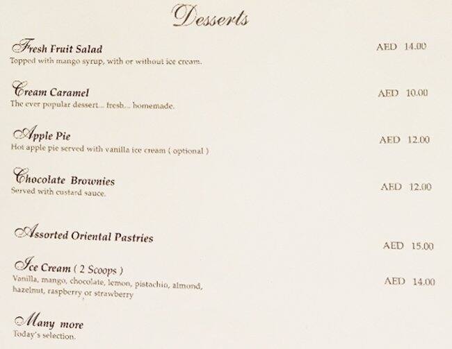 Menu at Canary Restaurant, Sharjah, 89V9+X35 - Al Mina Road