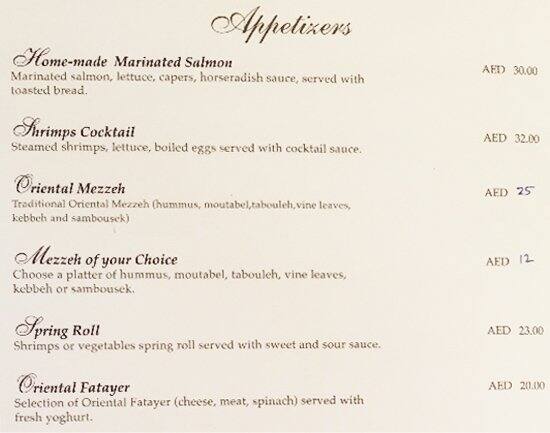 Menu at Canary Restaurant, Sharjah, 89V9+X35 - Al Mina Road