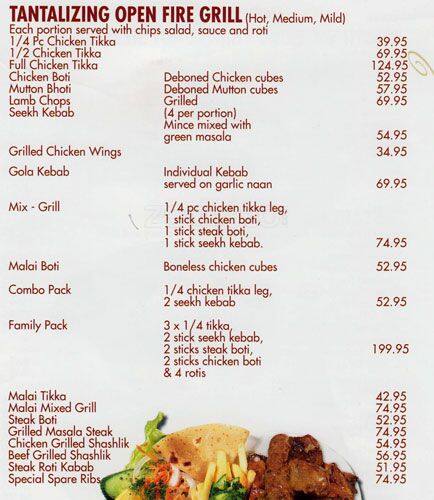 Menu at My Diners North Beachfront restaurant, Durban, 139 Marine Parade