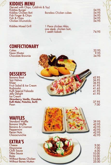 Menu at My Diners North Beachfront restaurant, Durban, 139 Marine Parade