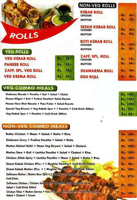 Menu at Zafferano, Lucknow, RXWP+GX6