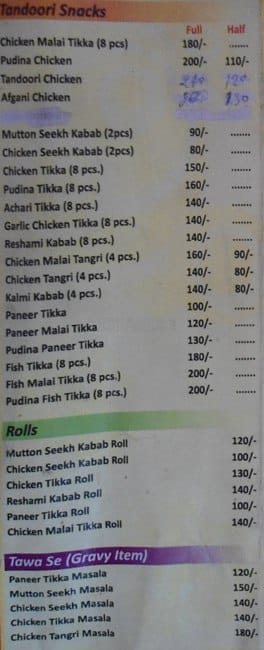 Menu at Chawla Chicken, Delhi, -R