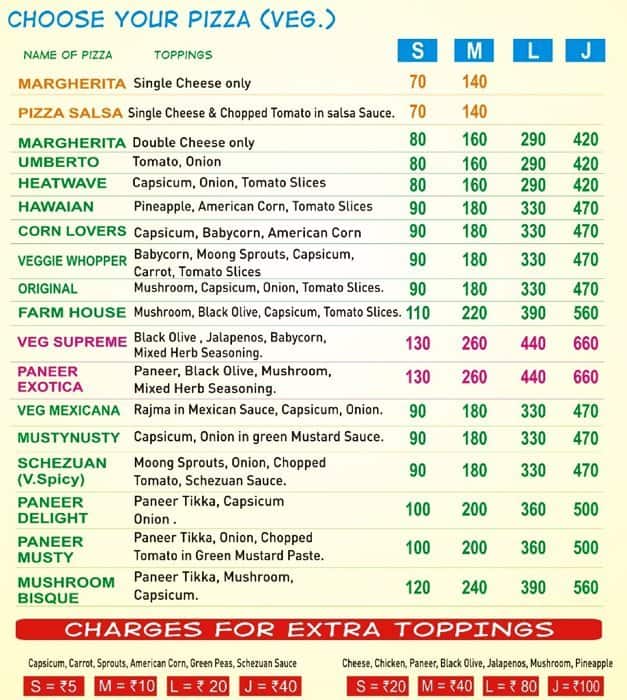 Pizza World Menu,Menú para Pizza World, New Palasia, Indore - Zomato
