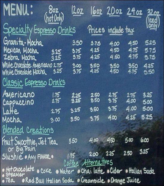 Airfield Espresso Menu, Menu for Airfield Espresso, Snohomish ...