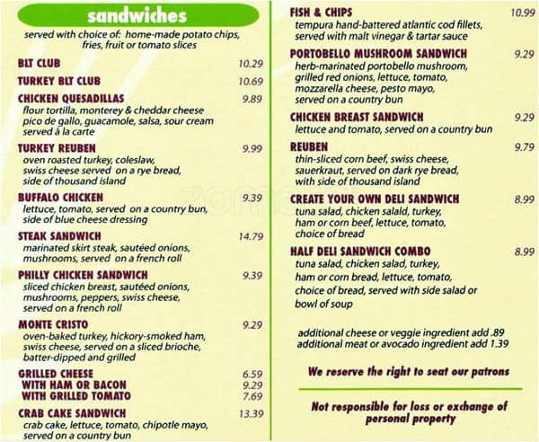 Menu at Butterfield's restaurant, Naperville, N Naper Blvd