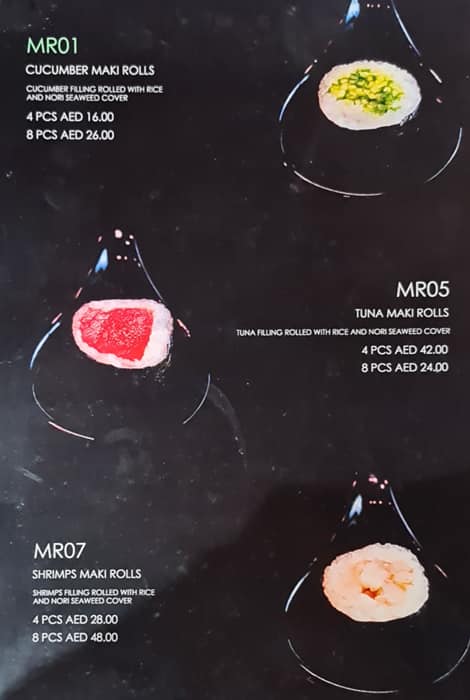 Menu at Sushi Nations - Latifa Tower fast food, Dubai, Sheikh Zayed Rd