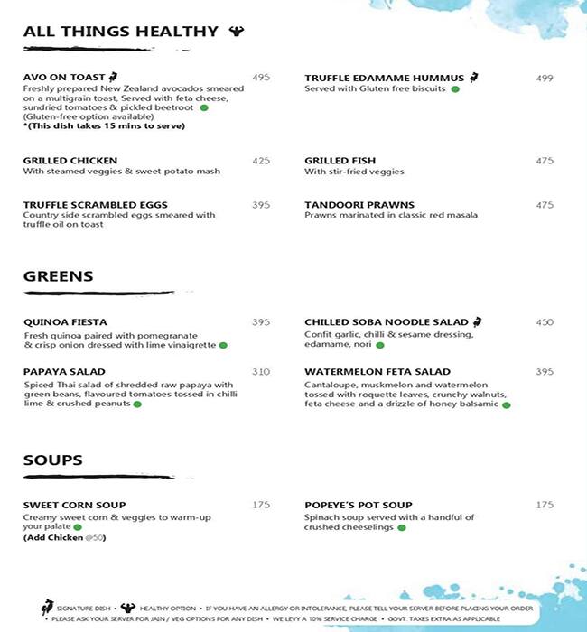 Menu of 145 The Mill, Lower Parel, Mumbai