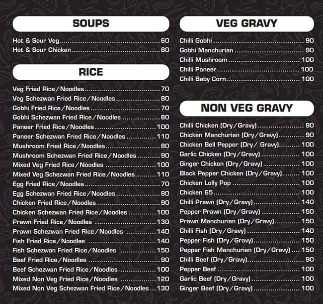 Menu of BBQ Master, Avadi, Chennai