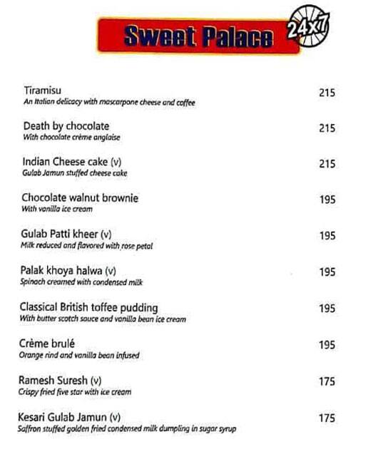 Menu of Bazaar - Zone By The Park, Lakshmi Mills, Coimbatore