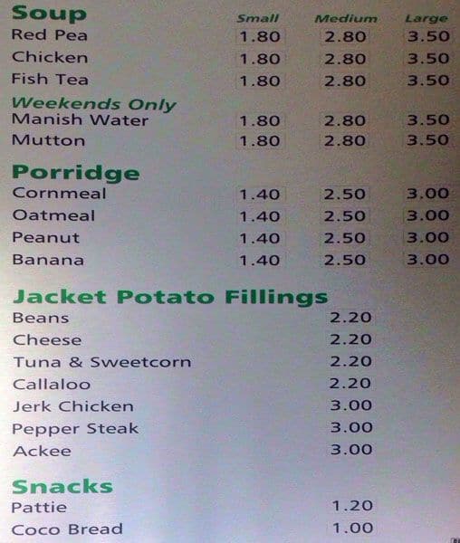 Menu at Brixton Caribbean Food - Croydon restaurant, Croydon