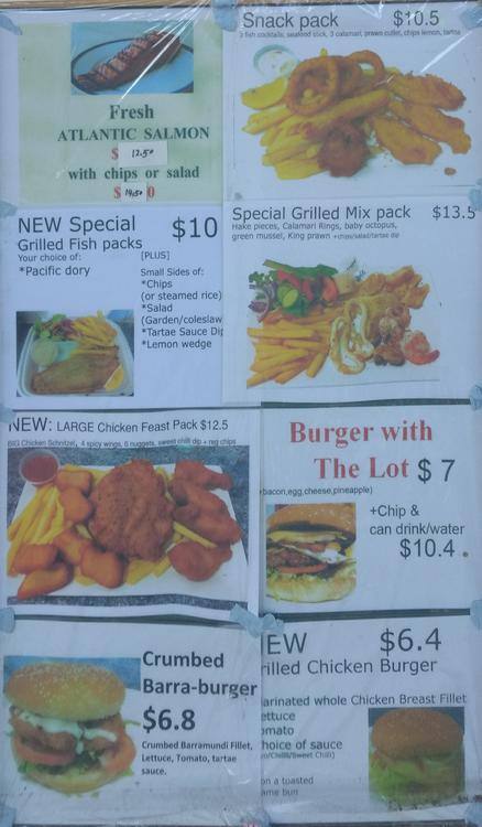 Menu at Fresh Ocean Seafood restaurant, Glebe