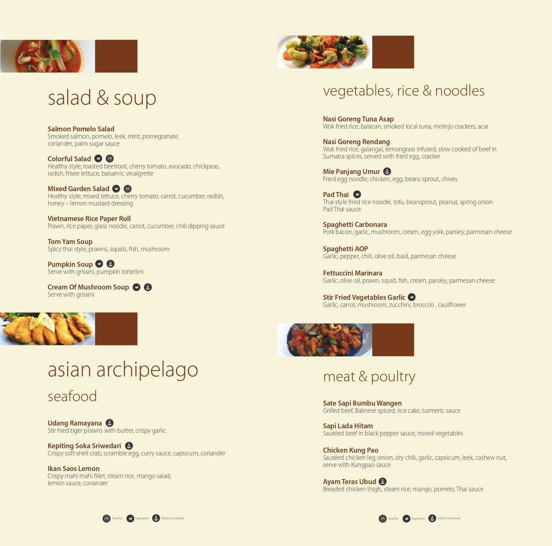 Menu at Enclave Ubud restaurant, Ubud