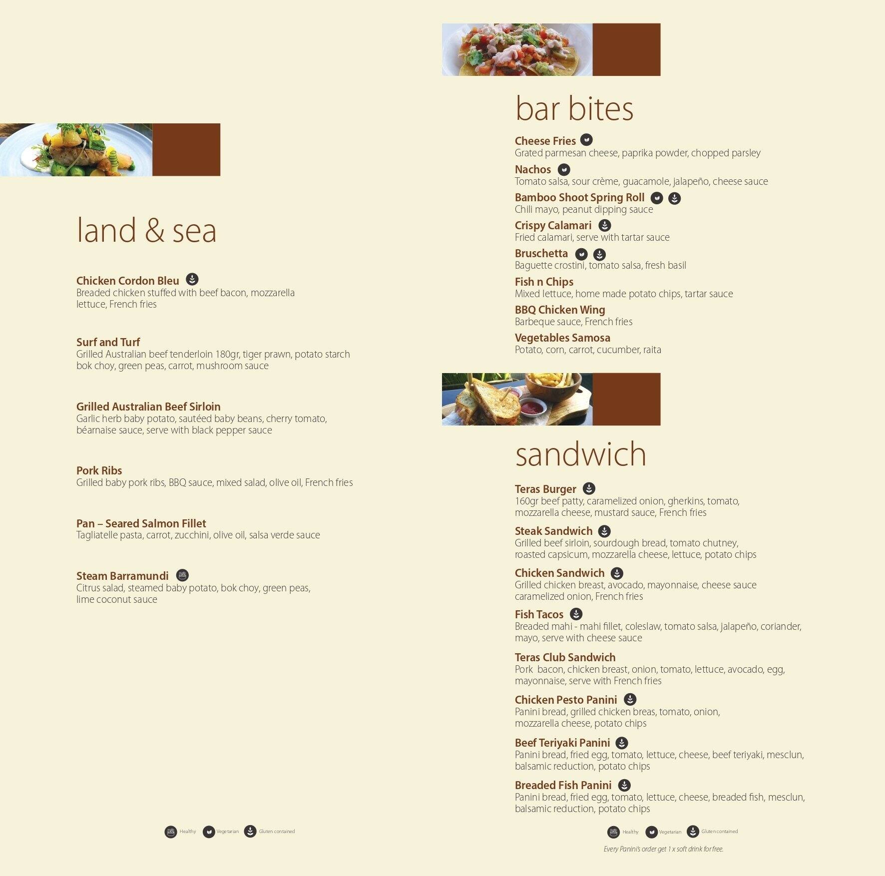 Menu at Enclave Ubud restaurant, Ubud