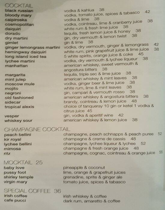 Alexis The Gardens Menu | Fasci Garden