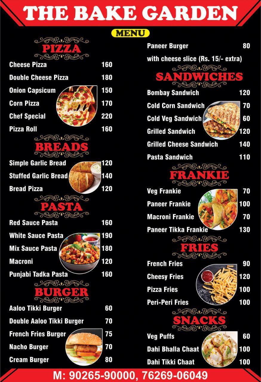 Menu at The Bake Garden, Ludhiana, House 113C