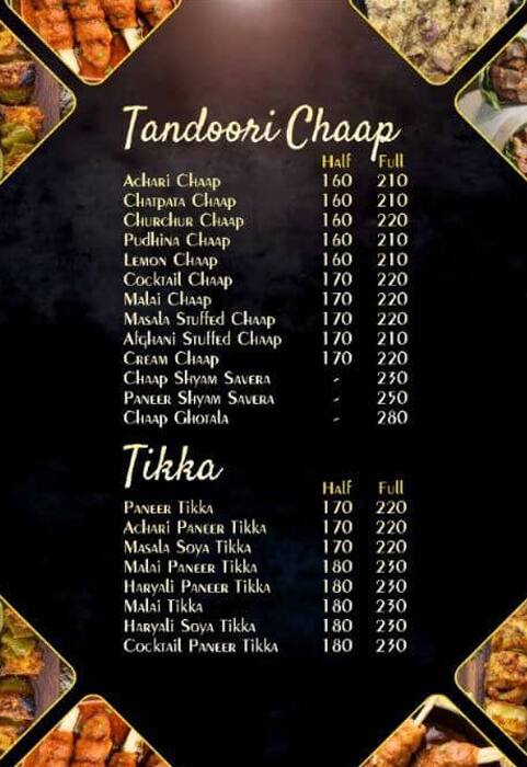 Menu of Shree Nath Chaap Corner, Mansarovar, Jaipur