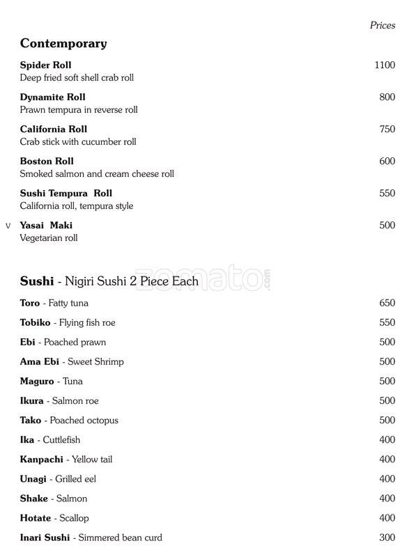 Menu at Shangri-La Wine Club, Delhi